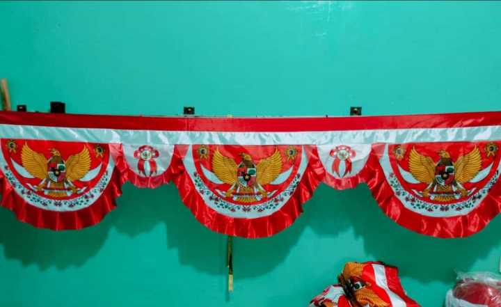BENDERA BACKGROUND GARUDA BUNGA BACKGROUNG GELOMBANG DEKORASI | Lazada ...