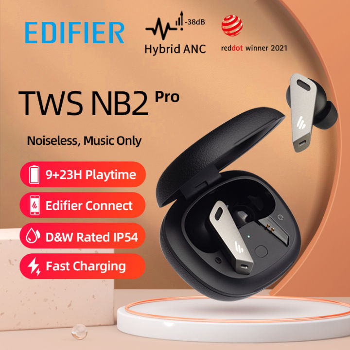 Tai nghe Bluetooth 5.0 EDIFIER TWS NB2 Pro chống nước IP54E - Chồng ồn chủ động ANC - Thời lượng ...