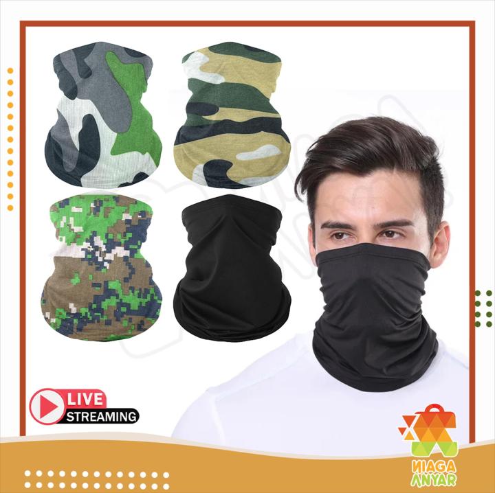 NA Buff Bandana Polos Hitam Motif / Masker Baf Army Loreng Multifungsi ...