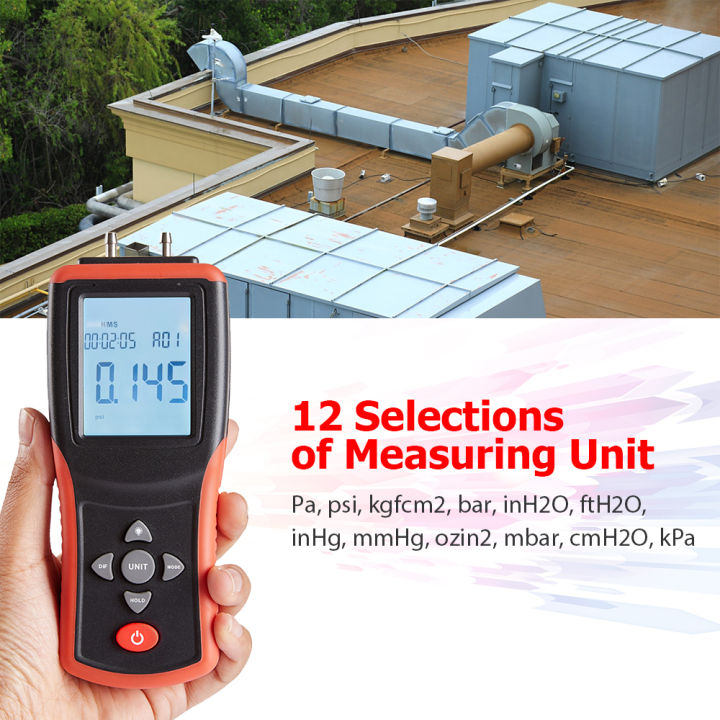 Digital Manometer LCD Port Manometer Pressure Measurement Tool for Pipe ...