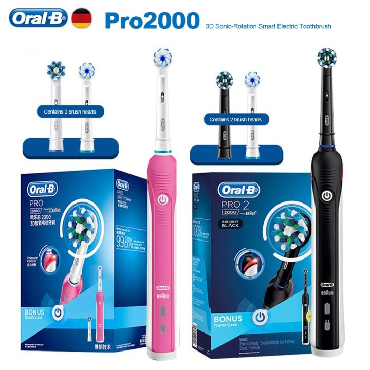 Oral-B PRO 2000 Electric Rechargeable Toothbrush D20.524.2M with 2 Brush Heads | Lazada PH