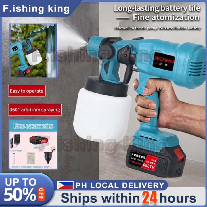 【COD】Cordless lithium battery electric spray gun 800ML household ...