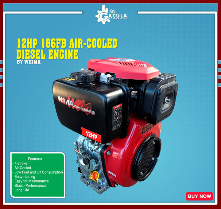High Speed Air Cooled Diesel Engine 186FA 12hp WM186FB By Weima | Lazada PH