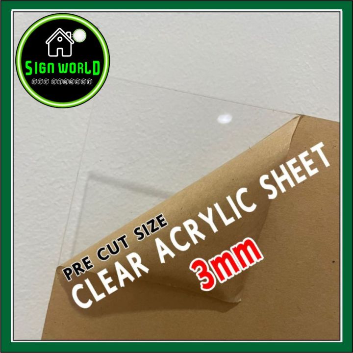 Clear Transparent Acrylic Sheet 3mm/ Big size / Pre Cut Size Plastic ...
