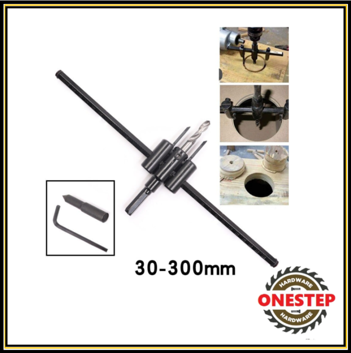 Adjustable Metal Wood Circle Hole Saw Drill Bit Cutter Kit Free ...