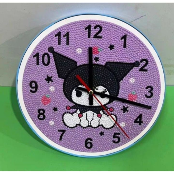 My Melody kuromi DIY wall clock Diamond drawing美乐蒂钻石画挂钟时钟 | Lazada