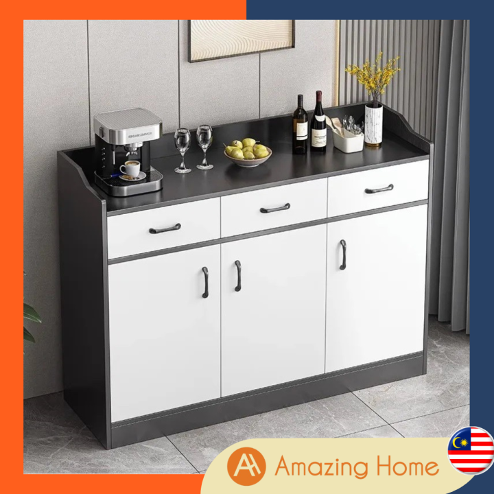 🔥Ready Stock🔥AmazingHome 120cm Sideboard Buffet Kitchen Cabinet Dining ...