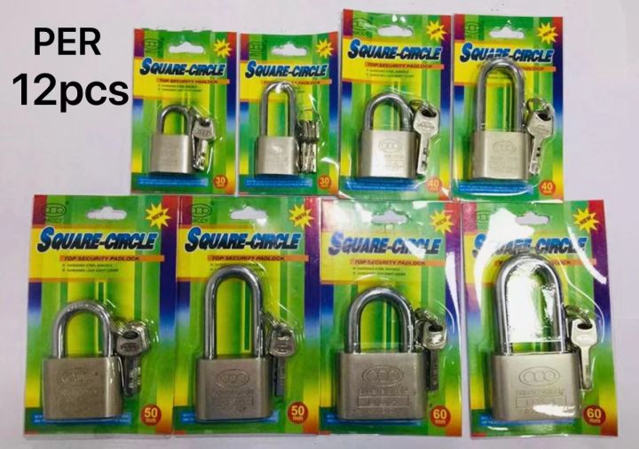Square Circle Padlock 30MM, 40MM, 50MM, 60MM (PER 12pcs.) | Lazada PH