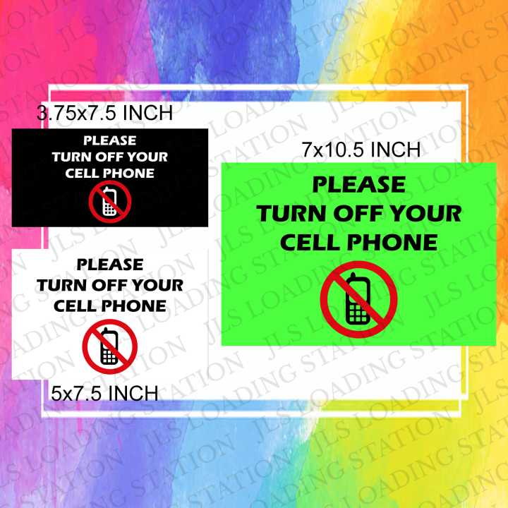 PLEASE TURN OFF YOUR CELL PHONE (LAMINATED/PVC) SIGNAGE | Lazada PH