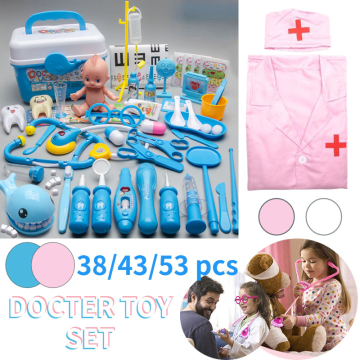 Toy Doctor Kits 38/43/53Pcs Pretend Play Children's Doctor Toy Set Girl ...