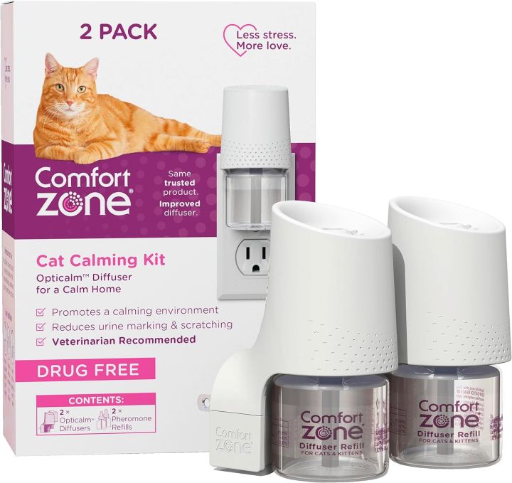 Comfort Zone Cat Calming Diffuser: 2 Pheromone Diffusers & 2 Refills ...