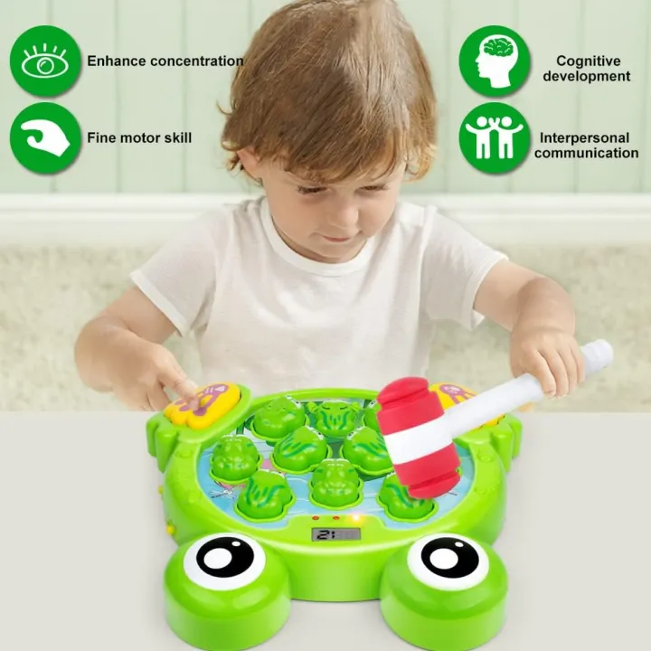 YEEBAY Whack A Frog Game with 2 Hammers, Toddler Early Developmental ...