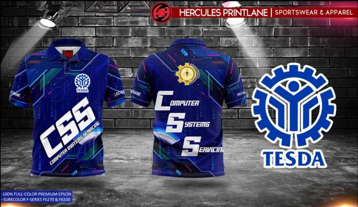 TESDA -COMPUTER SYSTEM SERVICE 3D full sublimation POLO T SHIRT-FREE ...