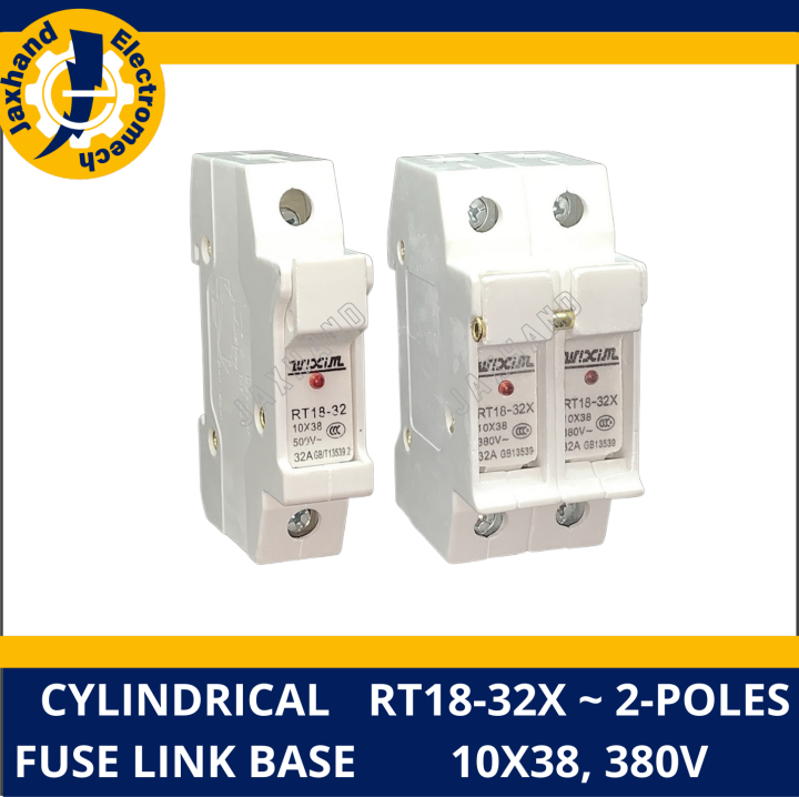 Cylindrical Fuse Link Base RT18-32, 10x38, 1P/2P, 500V | Lazada PH