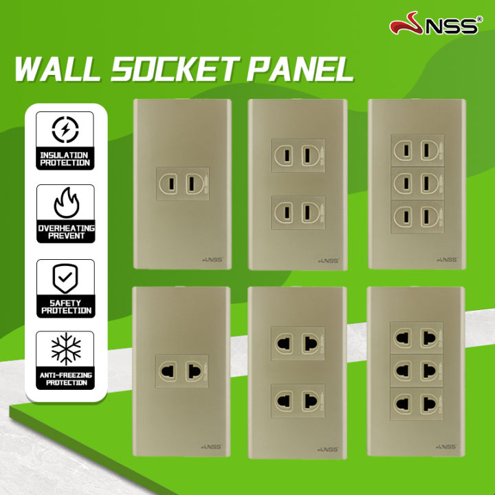 Nss gold outlet socket for wall universal wall outlet socket wide ...