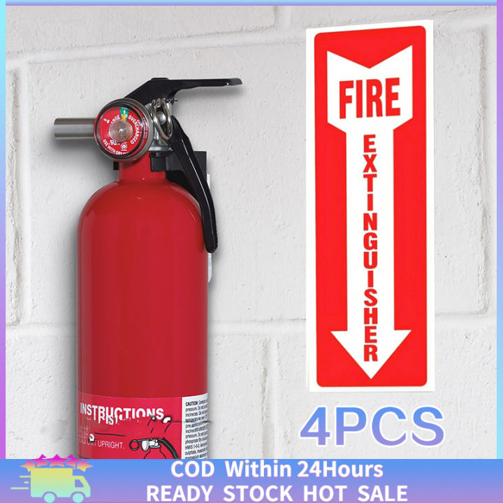 4Pcs Fire Extinguisher Signage 12 X 4 Inch Safety Signages Sticker PVC ...