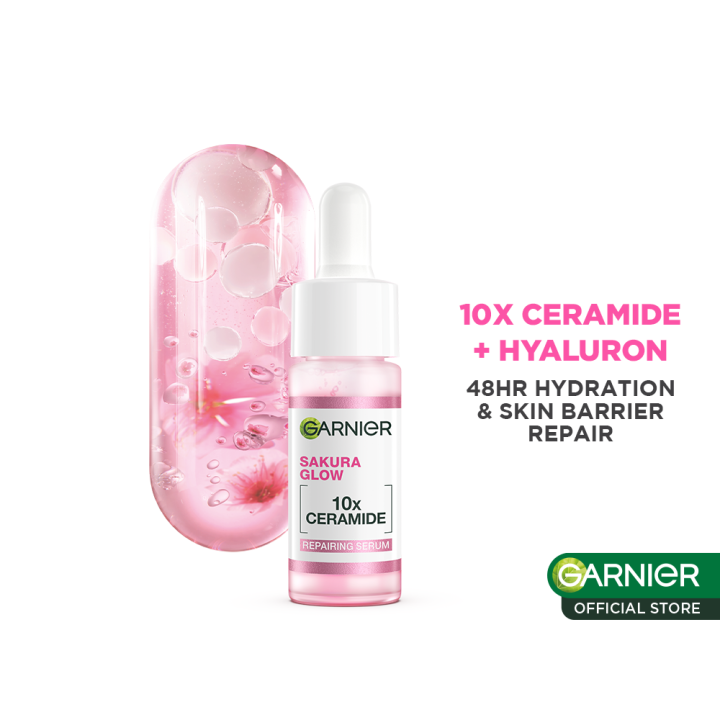 Garnier 10x Ceramide Sakura Glow Hyaluronic Acid Serum (15ml ...