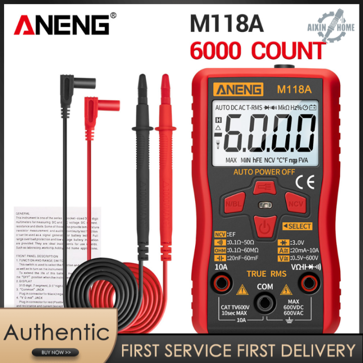 ANENG M118A Auto Ranging Digital Multimeter High-Accuracy TRMS 6000 ...