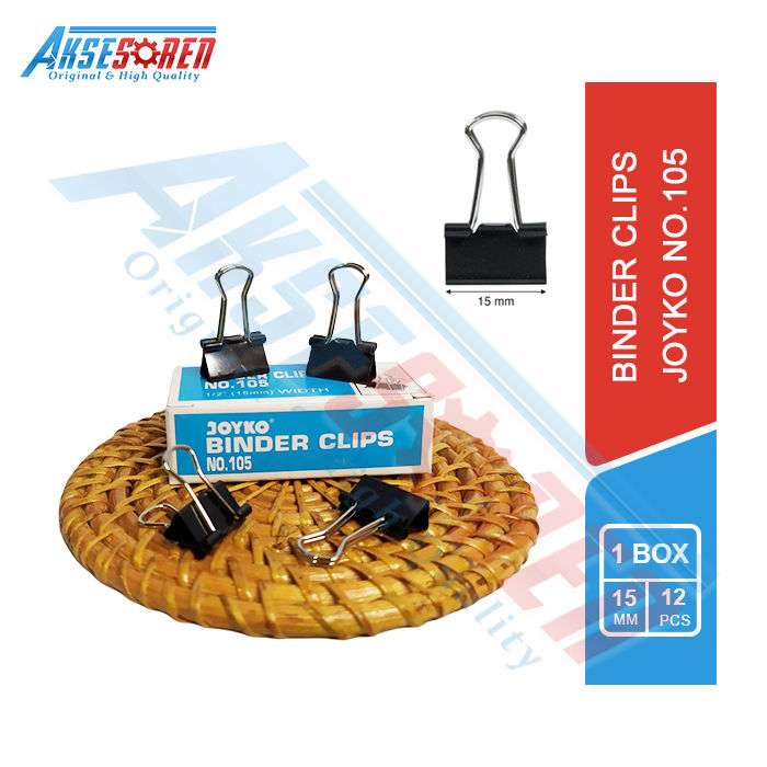 Penjepit Kertas Binder Clips Joyko No.105 [1 Box/12 Pcs] / Klip Kertas ...