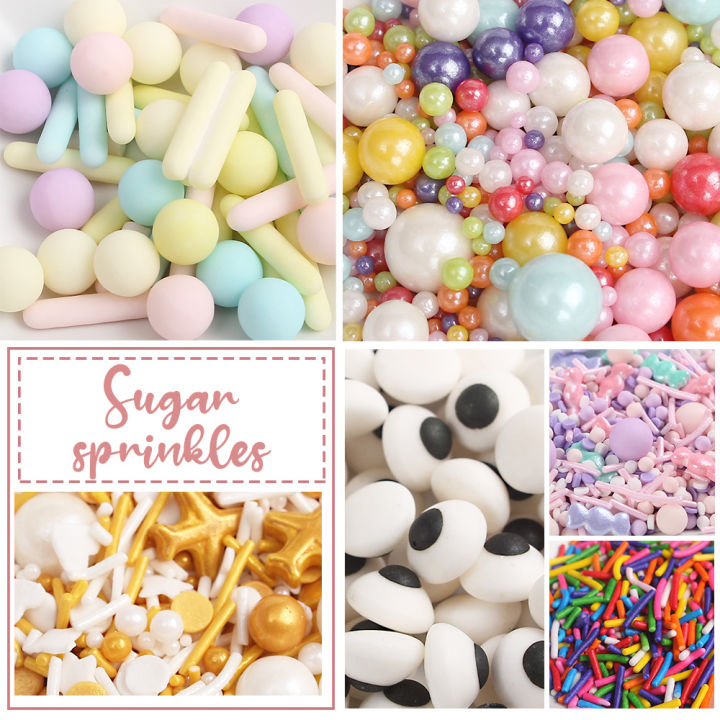 50g / 50ml sprinkles dragees cupcake decoration sugar pearls nonpareils ...