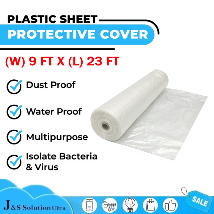 9 FT X 23 FT PE Sheet Multipurpose Plastic Sheet Covering Floor & Wall ...