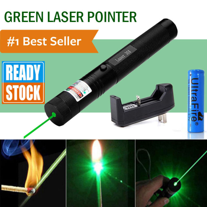 Green Beam Aerometal Handheld Adjustable Focus Laser Pointer 1MW 532NM ...