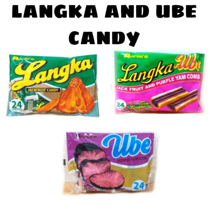 ube and langka candy 24 pcs. per pack. batang 90's candy. yema ...