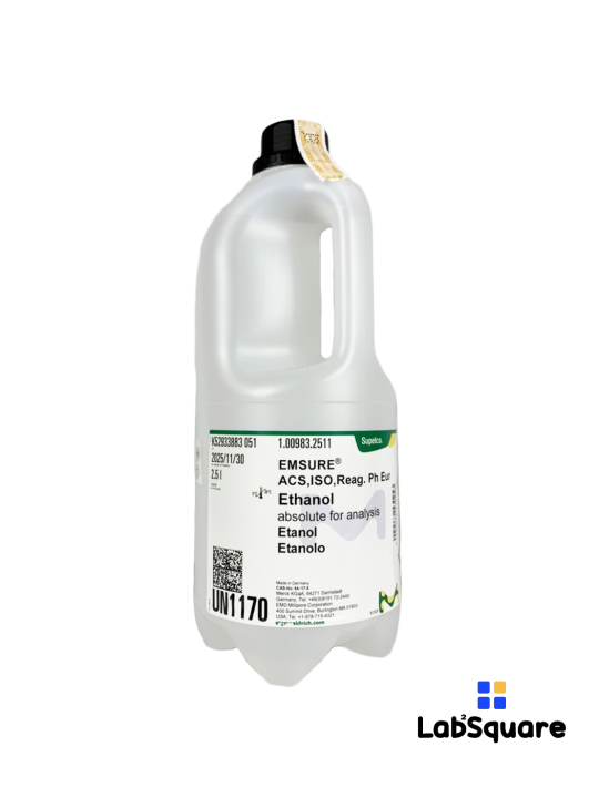 Ethanol Absolute (HDPE) เอทานอล บริสุทธิ์ 99.9% ขนาด 2.5L สำหรับงานวิเคราะห์ EMSURE® ACS,ISO ...
