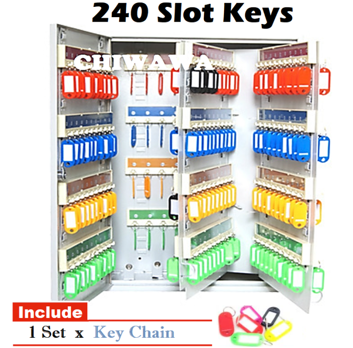 240 Keys Slot Lockable Metal Key Box Wall Mount Safe Storage Box ...
