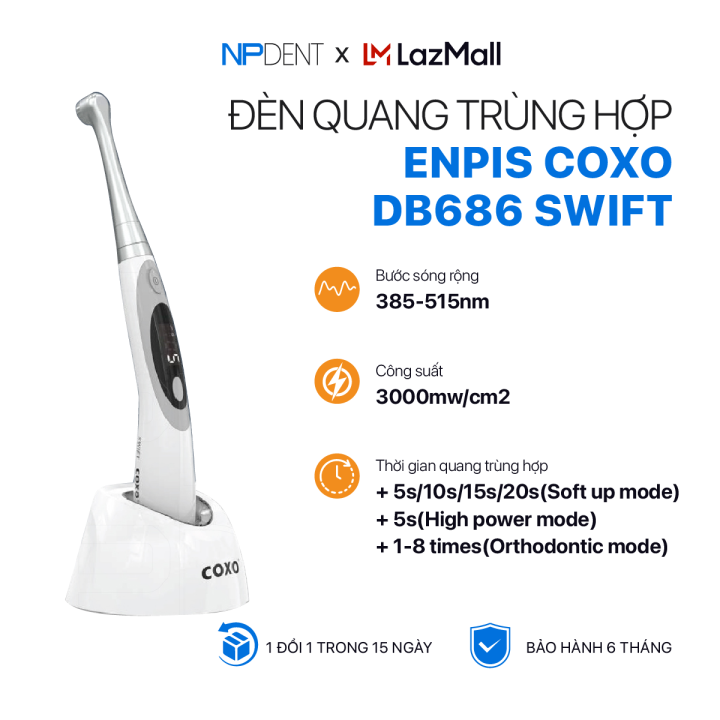 Đèn Chiếu Quang Trùng Hợp SWIFT LED COXO DB686, Đèn Quang Trùng Hợp NPDENT Với Thiết Kế Nhỏ Gọn ...