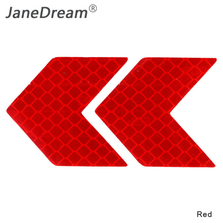 JaneDream Red-2Pcs Car Reflective Sticker Arrows Pattern Warning Decals ...