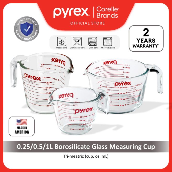 PYREX Heat-resistant Glass Measuring Cup 250ml/500ml/1L | Lazada Singapore