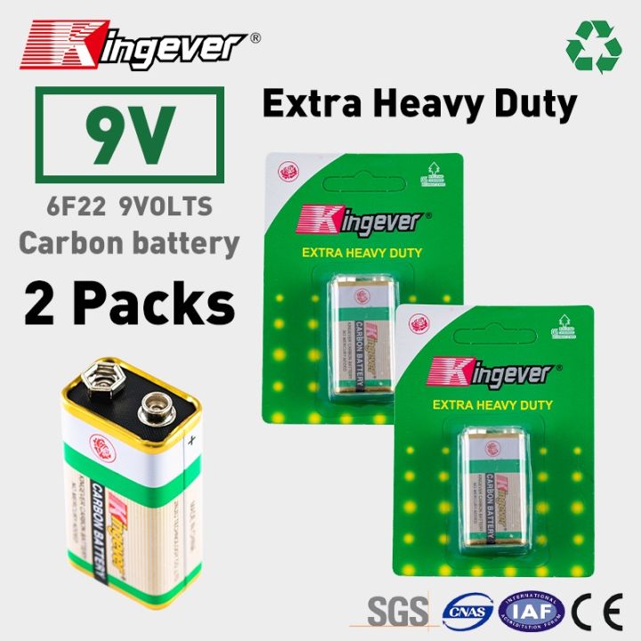 Kingever 100% Orignal Extra Heavy Duty Green 9V 6F22 Battery 1pcs/Pack | Lazada PH