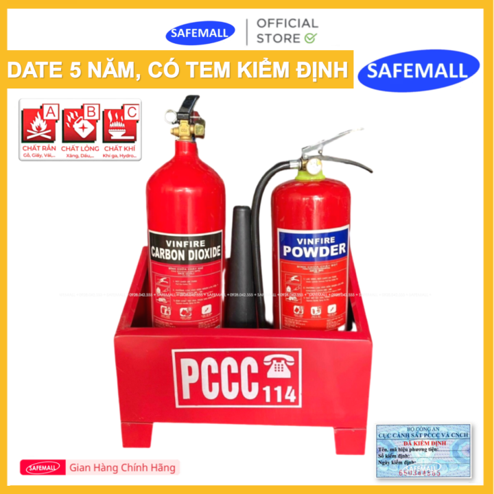 Bình chữa cháy có tem kiểm định Vinfire loại bột ABC / BC và khí CO2 MT3 Bình cứu hỏa chữa cháy ...