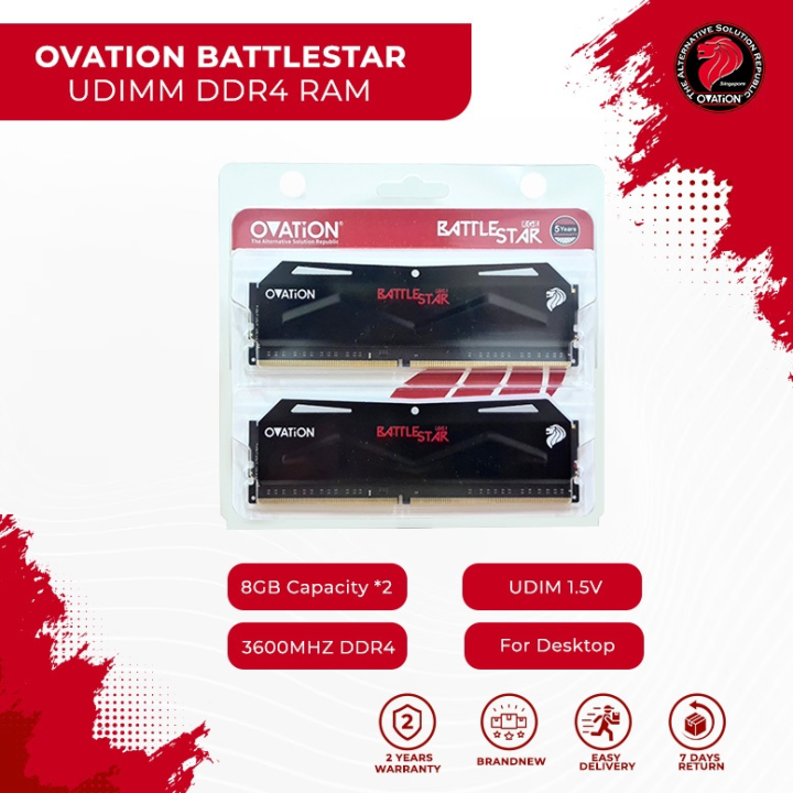 Ovation Battlestar Desktop DDR4 RAM UDIM with Heat Sink RGB 16GB 32GB ...