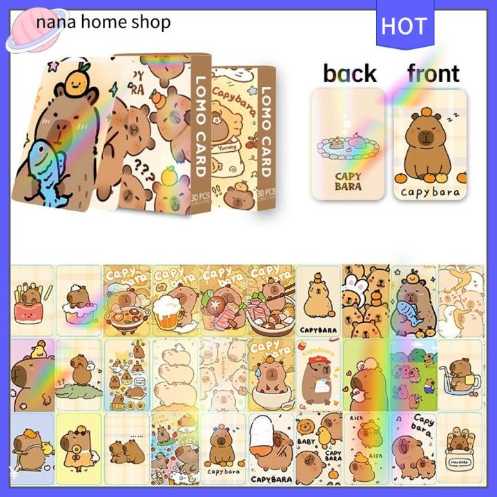 LUAN300603 30Pcs Double-sided Capybara Photocards Cartoon Capybara ...