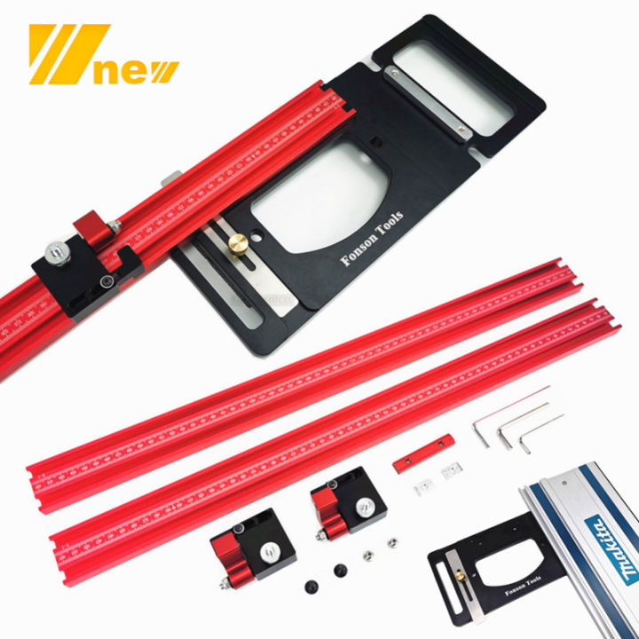 Track Saw Square Guide Rail Clamp แผ่นกำหนดตำแหน่ง90องศาและ1200มม. ราง ...
