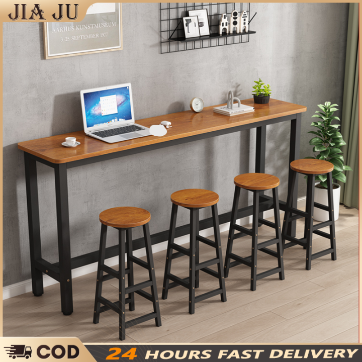 JIAJU 160/180cm Long Bar Table Simple bar table DiningTable High Table ...