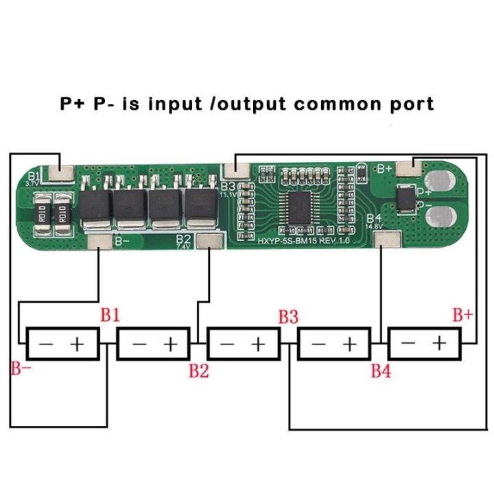 BMS 5S 15A 21V วงจรป้องกันแบตเตอรี่ BMS Li-ion ชาร์จแบตเตอรี่ลิเธียม ...