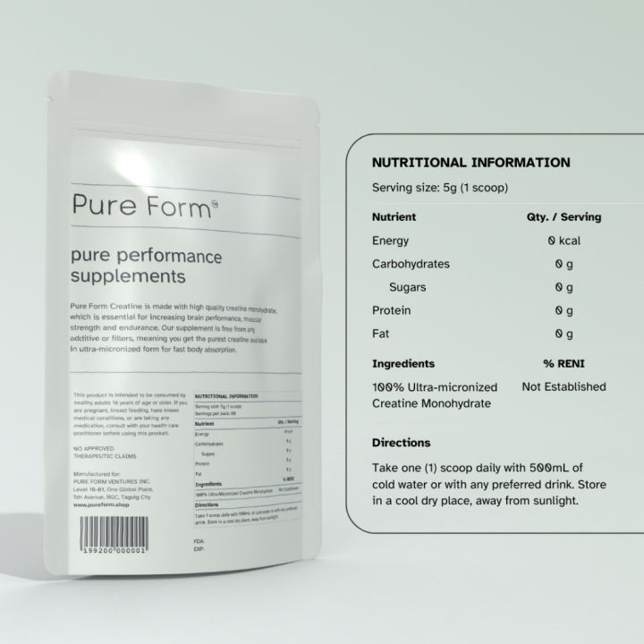 Pure Form Ultra-Micronized Creatine Monohydrate | Unflavored Powder ...