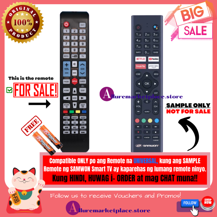Ready to use Universal TV Remote Control for Samwon Smart TV Android ...