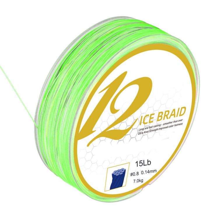 Online Electr 100 Meter Light Green Fishing Line 12 Braid Strands ...