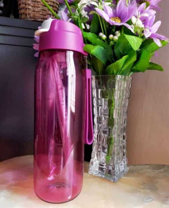 Tupperware h2go 750 ml botol minum crystaline warna biru dan hitam ...
