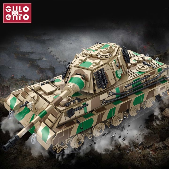 ouYunTingM Panzer Tiger II Heavy Tank Military Building Blocks WW2 ...