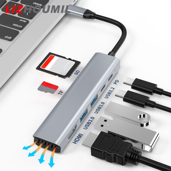 LIZHOUMIL USB C Dock 7 In 1 USB C Hub Data Adapter Multiport Dongle 4K ...