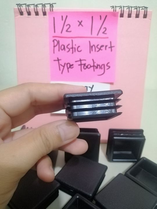 PLASTIC 1 1/2 x 1 1/2 inches Square Insert Tubular Footings Solid ...