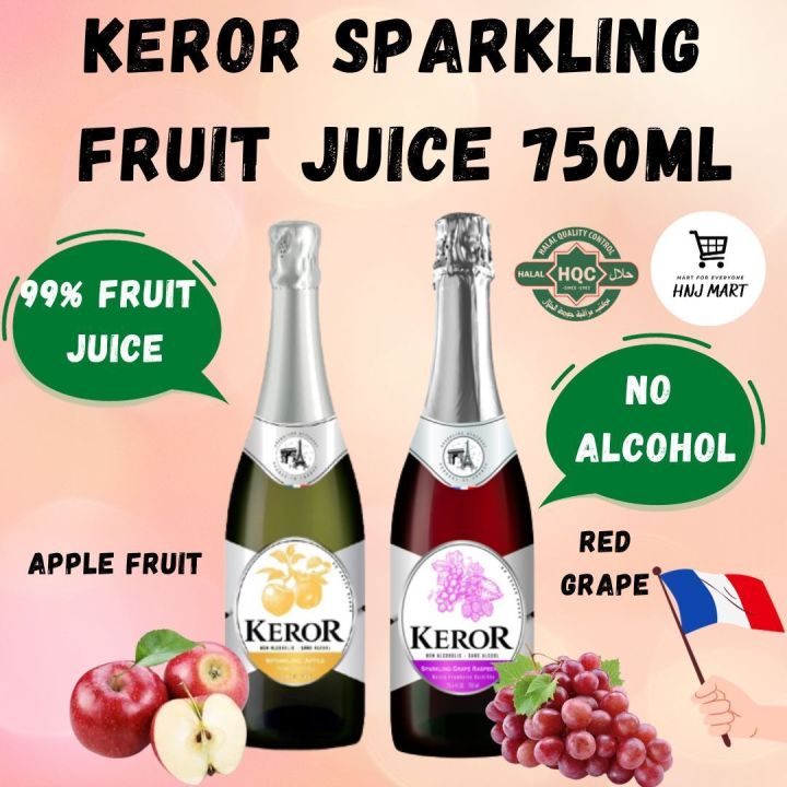 Halal Keror Apple / Red Grape Fruit 750ml Sparkling Fruit Drink ...