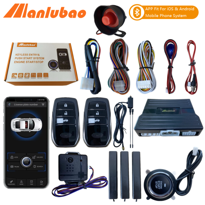 Manlubao APP control 12V Universal Car push button start & Keyless ...