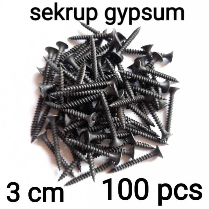 Baut Skrup Gypsum 3 Cm 100 PCS 6 X 1.1/4 Super Tajam | Lazada Indonesia