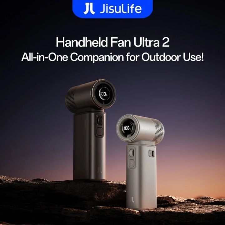 JISULIFE Turbo Fan Ultra 2 Portable 5 in 1 Rechargeable Electric Fans ...